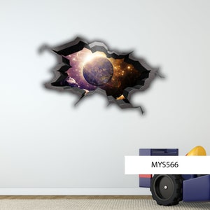 EARTH 3D DECALS, 3d Vinyl Sticker, Science Wall Decal, Stars Space ...