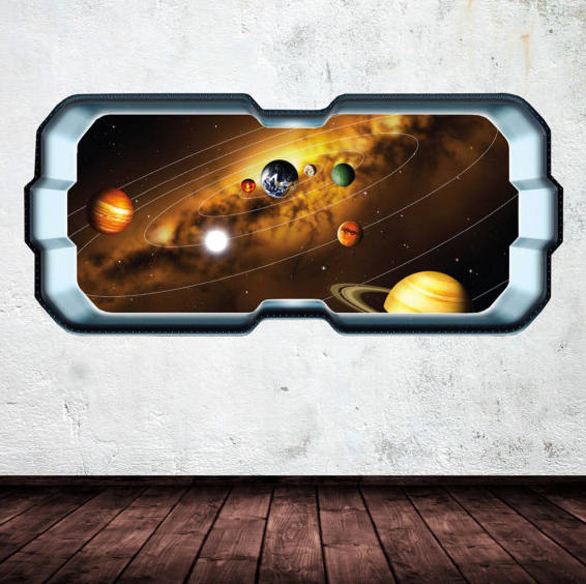 SOLAR SYSTEM DECAL Space Planet Sticker Moon Wall Art | Etsy