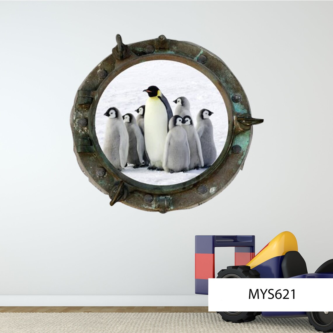 PENGUIN WALL DECAL Porthole Wall Decal Wild Animal Sticker - Etsy