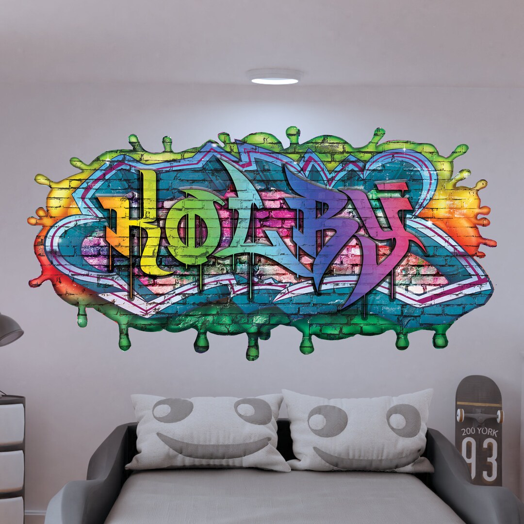 GRAFFITI WALL ART, Custom Art Decal, Personalized Name Wall Decal, Gift ...