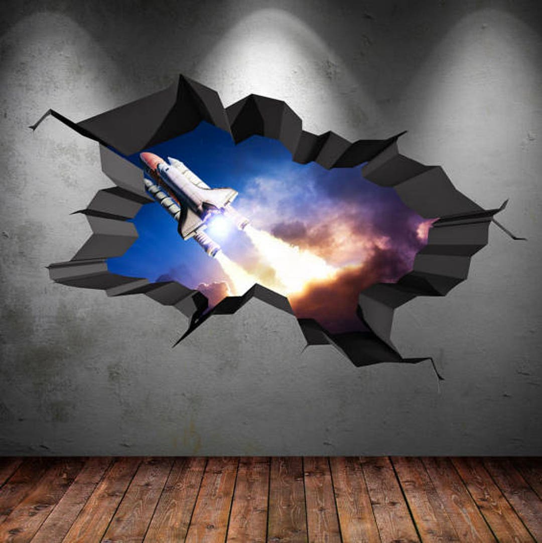 SPACE SHUTTLE DECAL, Rocket Wall Sticker, Space Rocket Decal, Science ...