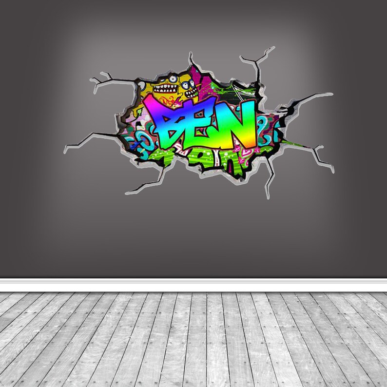 Custom 3D Graffiti Wall Name Decal Personalized Kids Room | Etsy