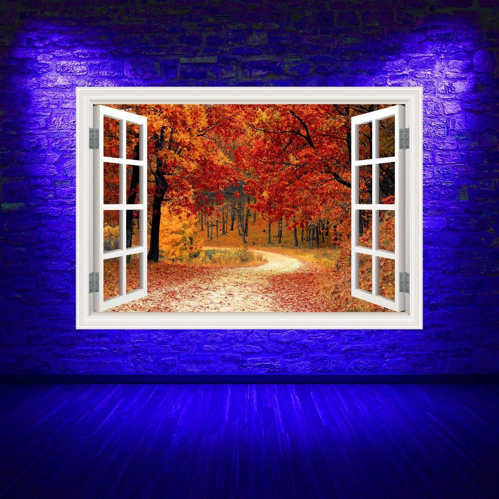 AUTUMN WALL DECAL Tree Window Frame Sticker Vinyl Wall | Etsy