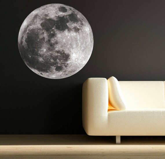 Full Moon Wall Sticker Moon Wall Decal Space Wall Sticker | Etsy