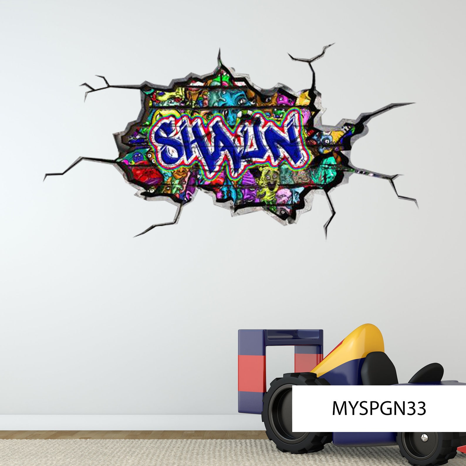 GRAFFITI WALL DECOR Custom Art Decal Personazlied Name Wall - Etsy