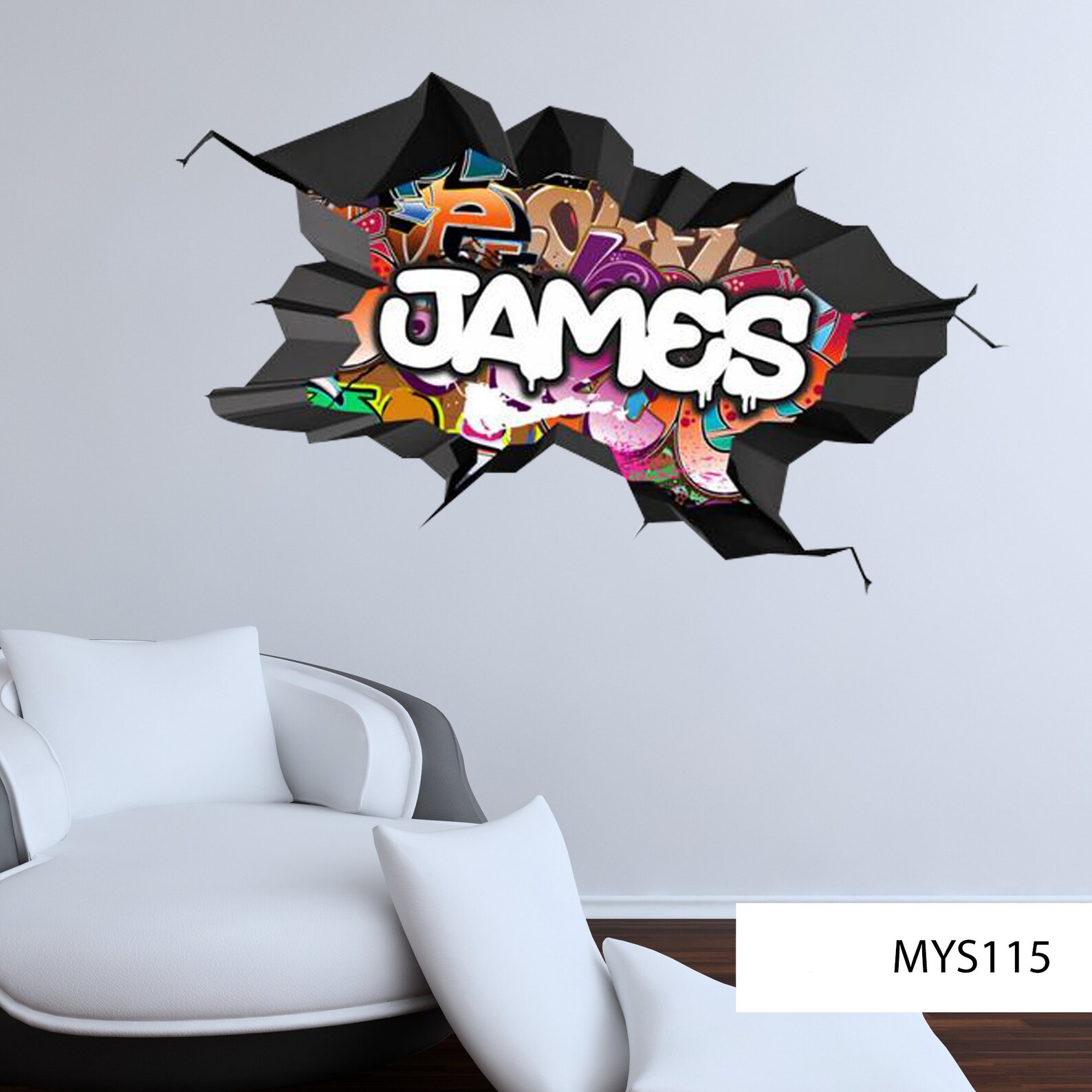 Personalized Graffiti Wall Art Decal 3D Wall Sticker - Etsy