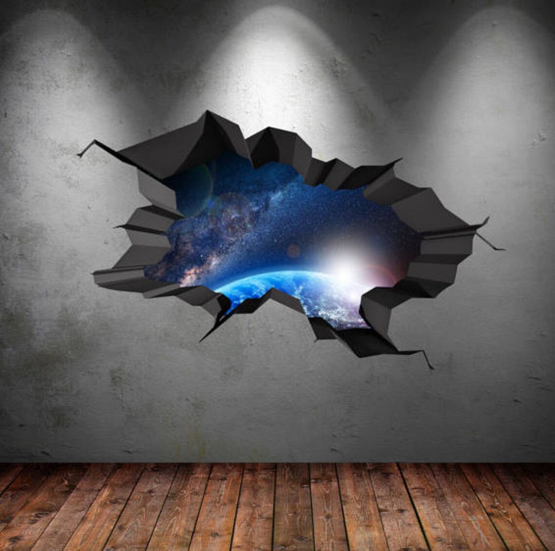 EARTH PLANET STICKER Moon Wall Decal Space Wall Decal Sky - Etsy