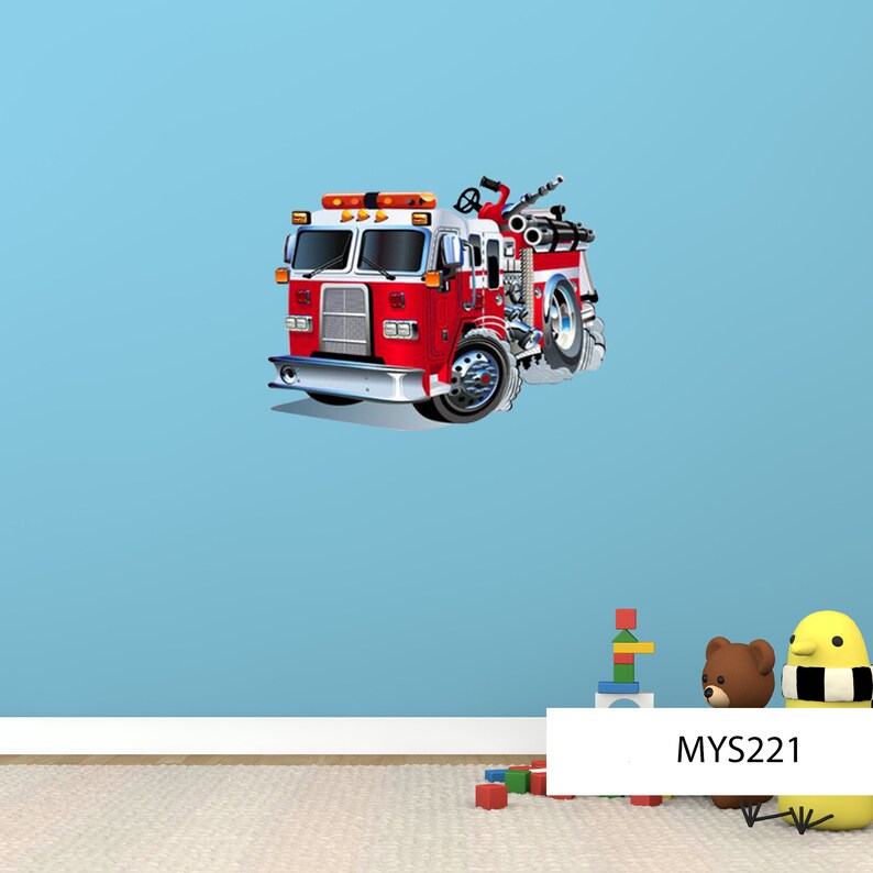 Fire Truck Wall Decal Fire Engine Decal 3D Wall Sticker | Etsy