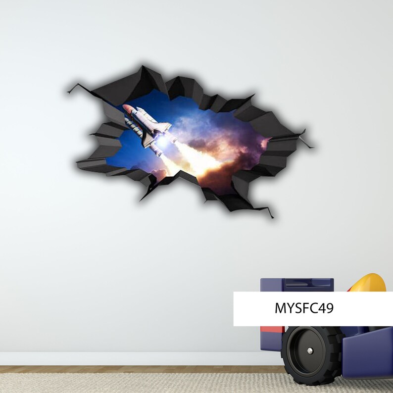 SPACE SHUTTLE DECAL Rocket Wall Sticker Space Rocket Decal - Etsy