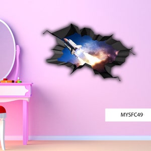 SPACE SHUTTLE DECAL, Rocket Wall Sticker, Space Rocket Decal, Science ...