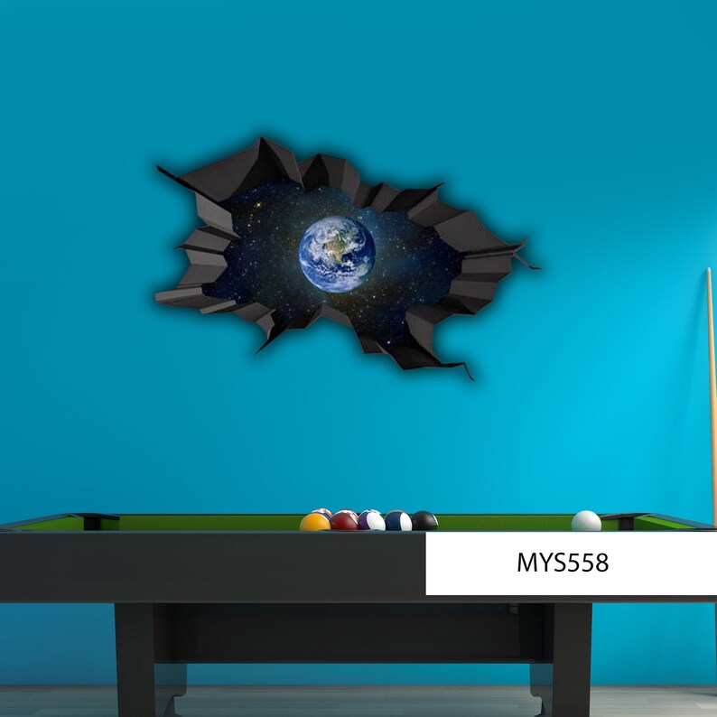 EARTH WALL STICKER Space Wall Muralearth Space Wall Mural - Etsy