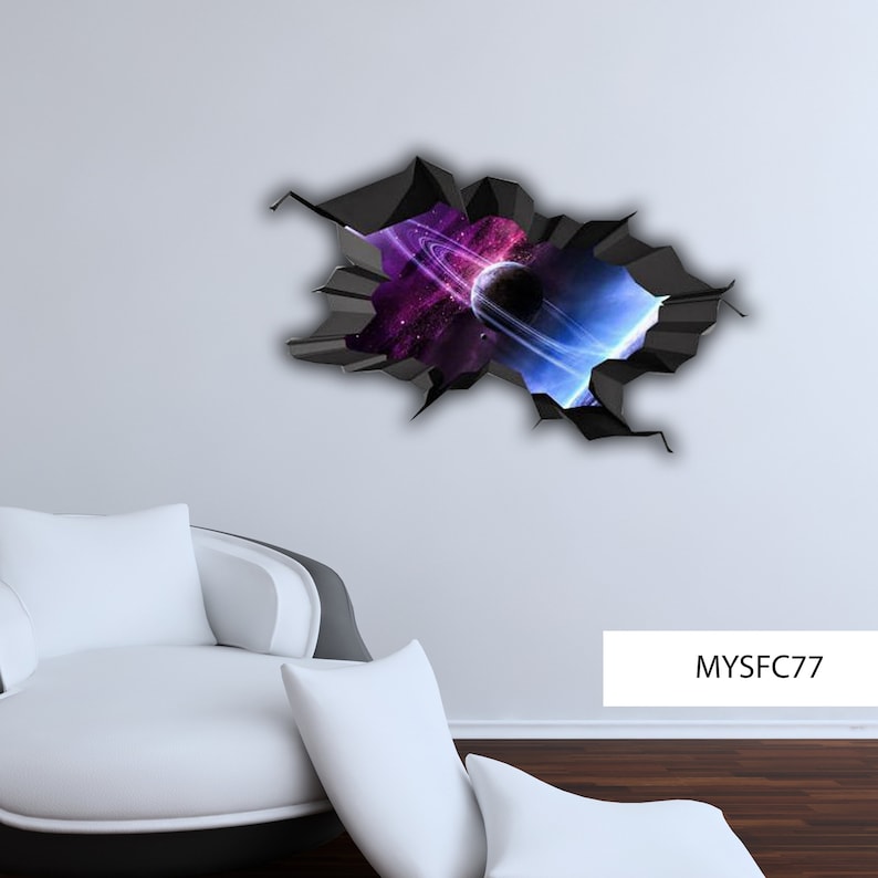 GALAXY 3D STICKER Cracked Wall Decal 3D Deep Space Decal - Etsy