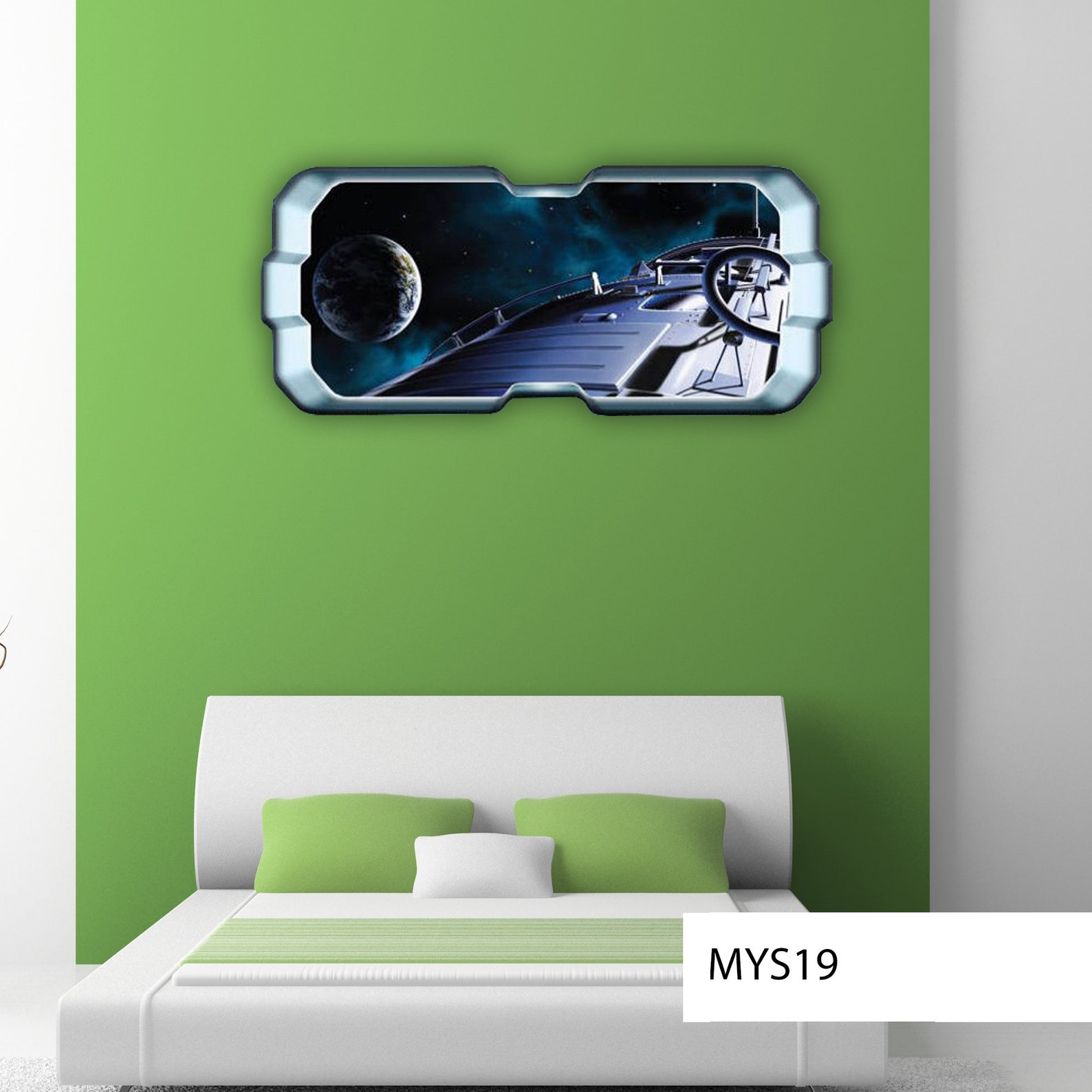 SPACE WALL DECAL Spacecraft Sticker 3D Space Station Wall | Etsy