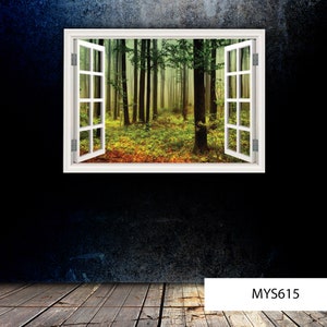 Woodland Wall Decal, Trees Wall Stickers, Nature-inspired Window Decal ...