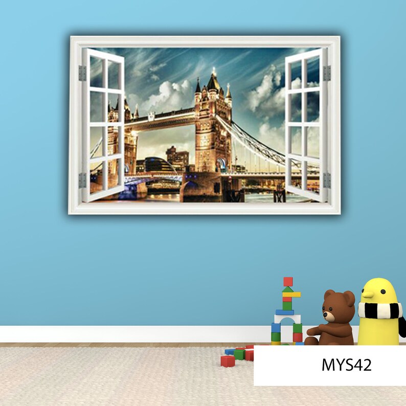 LONDON VIEW Decal Bridge Dusk Decal Modern City Wall Mural | Etsy