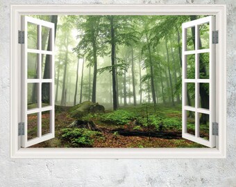 Forest Window Decal - Etsy