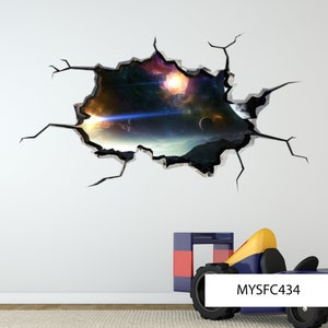 GALAXY VIEW STICKER, Earth Space Decal, Planet Wall Stickers, Space ...