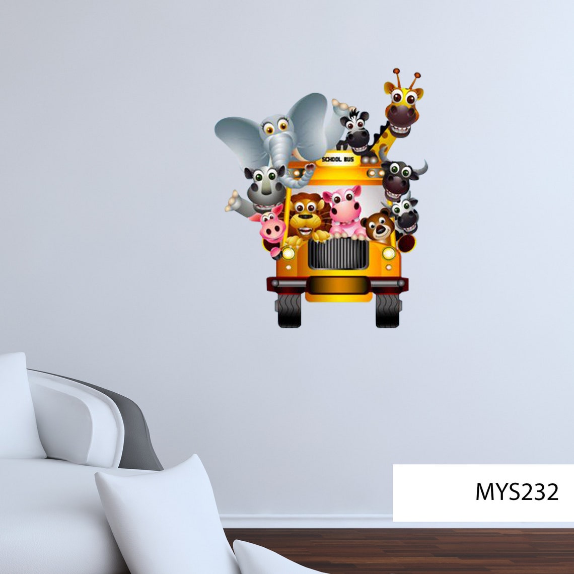 WILD CARTOON DECAL Zoo Animals Bus Art Graphic Wall Decals - Etsy
