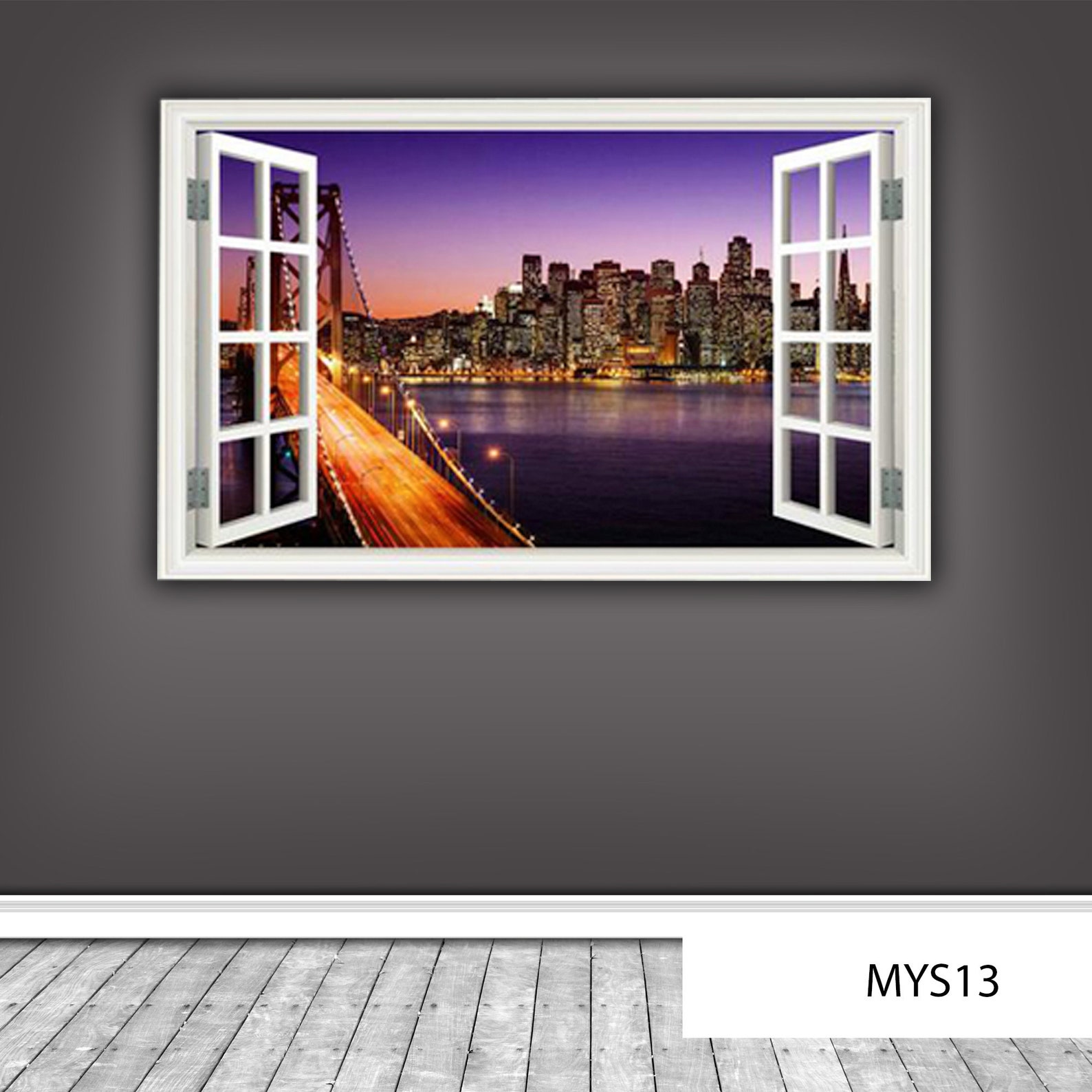 New York Window Wall Decal Skyline Wall Sticker City Wall | Etsy