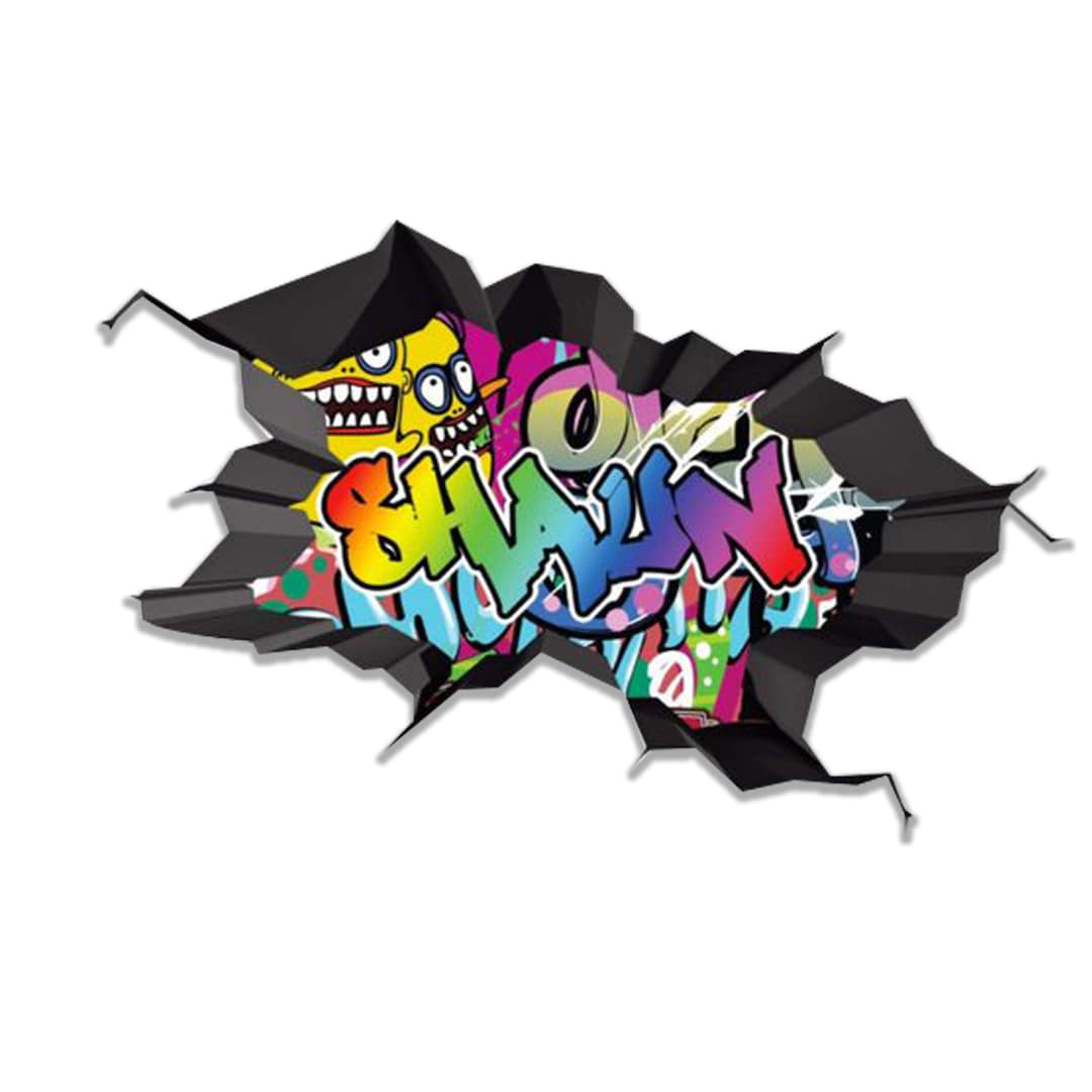 Personalized Graffiti Name Wall Decal: Custom Vinyl Mural Art - Etsy