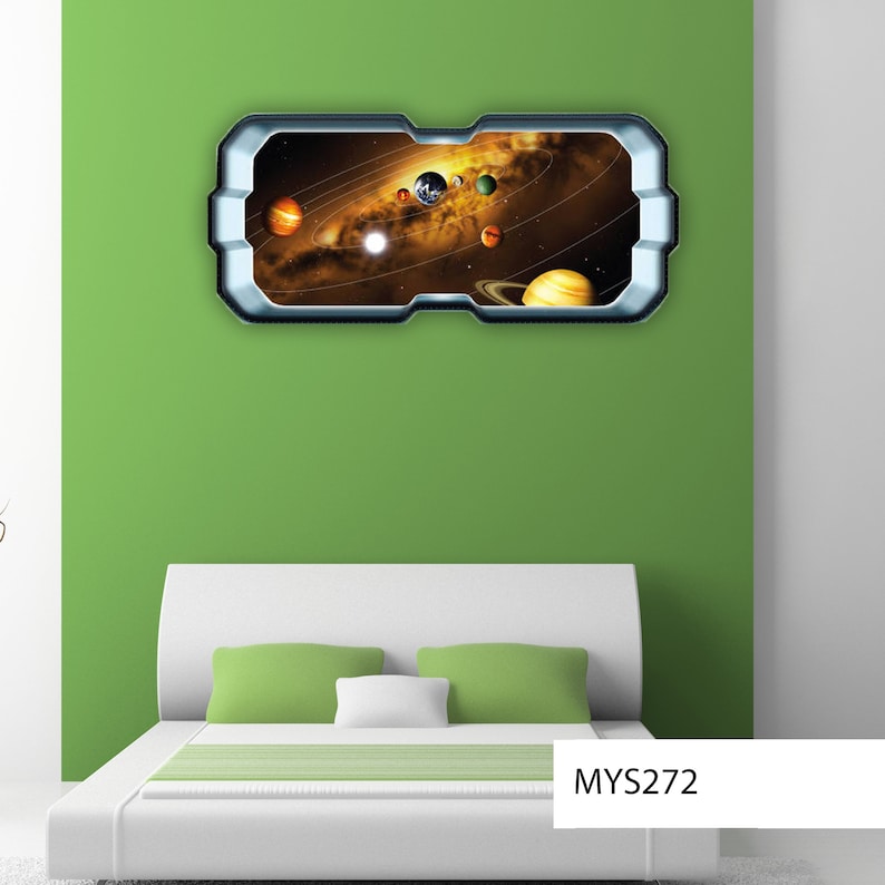 SOLAR SYSTEM DECAL Space Planet Sticker Moon Wall Art | Etsy