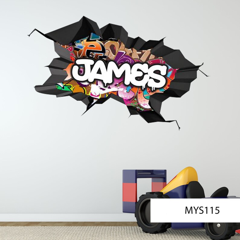 Personalized Graffiti Wall Art Decal 3D Wall Sticker - Etsy