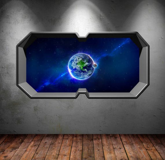 EARTH WALL STICKER Earth Window Decal Outer Space Decal | Etsy