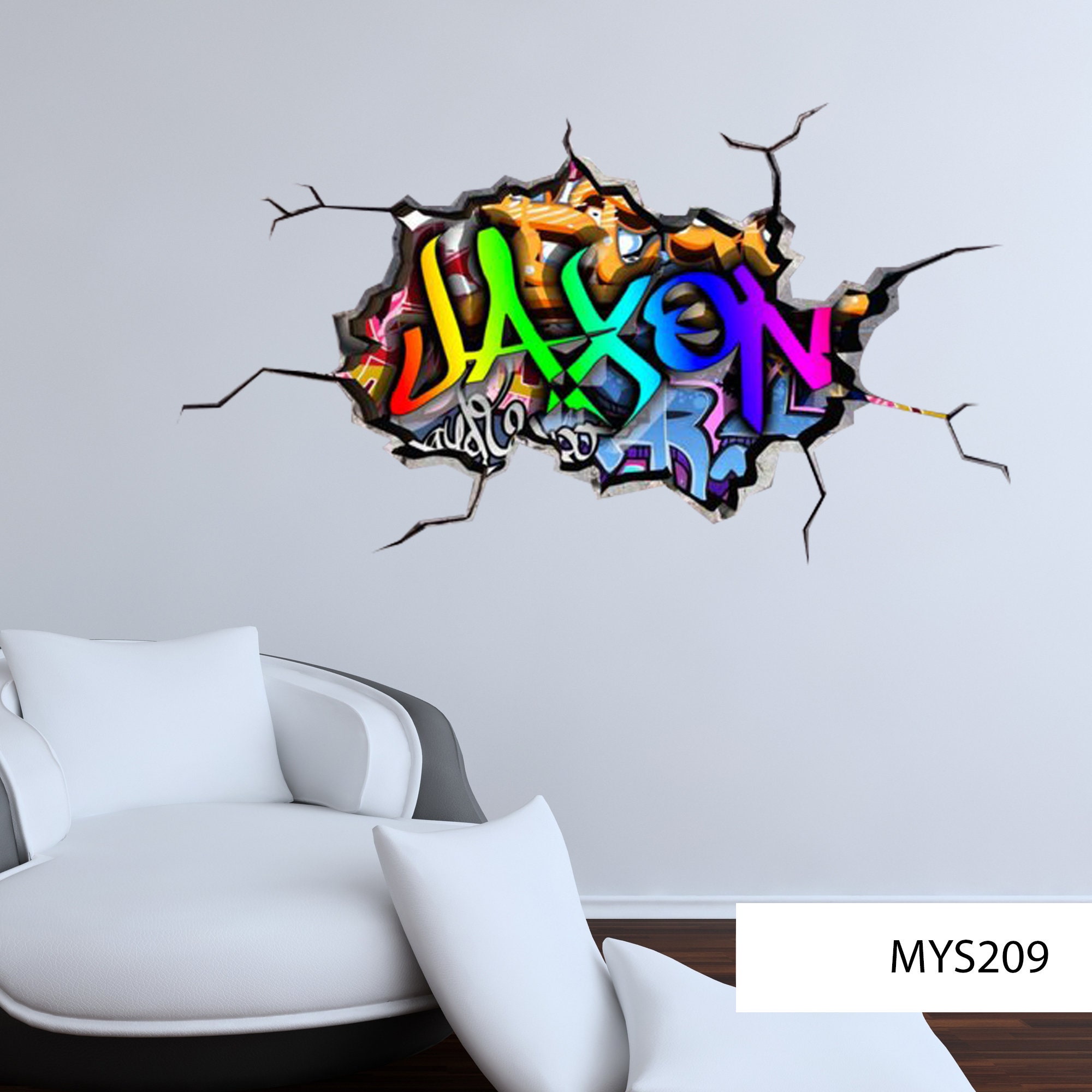 GRAFFITI WALL DECOR Custom Art Decal Personazlied Name Wall | Etsy
