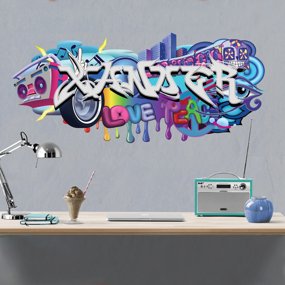 Custom Graffiti Name Wall Decal: Kids' Room Decor - Etsy