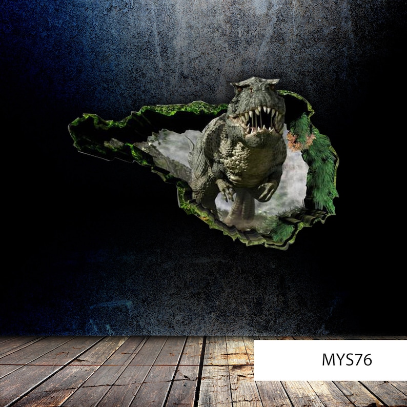 T-rex Dinosaur Wall Decal Kids 3D Wall Mural Dinosaur Wall - Etsy