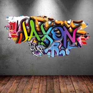 Custom Graffiti Name Wall Decal, Personalized Room Decor, Hip Hop Vinyl ...