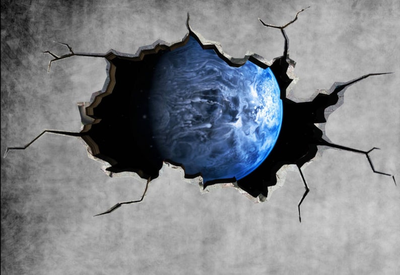 3D Earth Wall Decal: Peel and Stick Planet Mural - Etsy