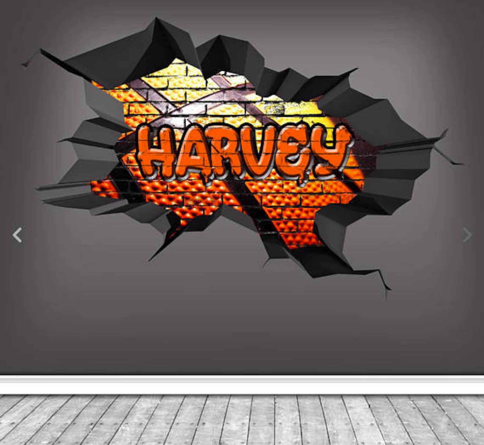 Personalized Graffiti Name Wall Decal: 3D Effect Kids Room Decor - Etsy