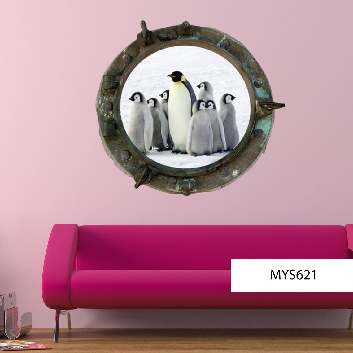 PENGUIN WALL DECAL Porthole Wall Decal Wild Animal Sticker - Etsy