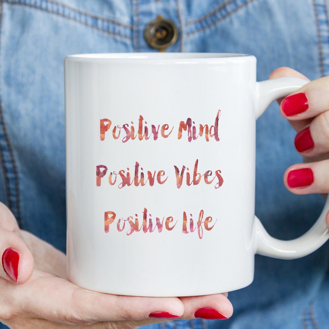 POSITIVE MIND MUG Inspiration Mug Ceramic Coffee Cup Funny - Etsy
