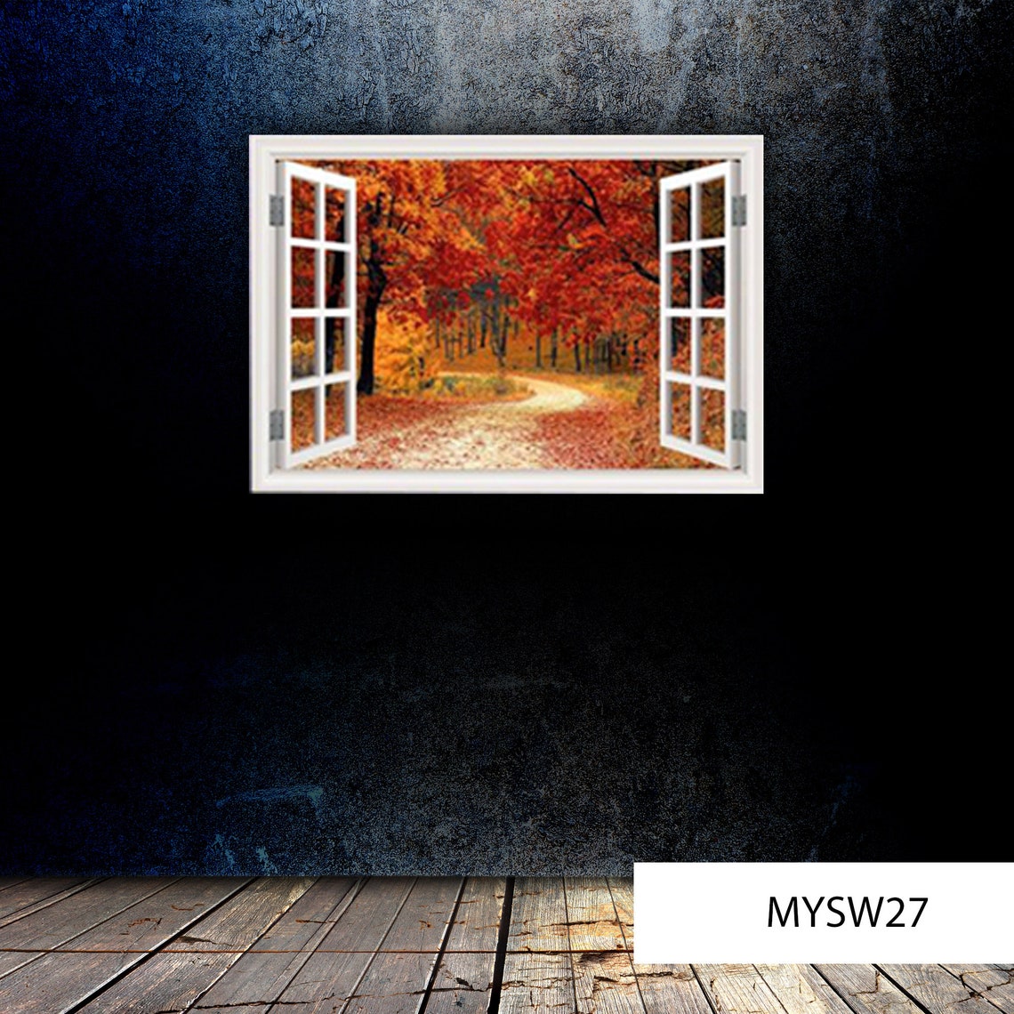 AUTUMN WALL DECAL Tree Window Frame Sticker Vinyl Wall | Etsy