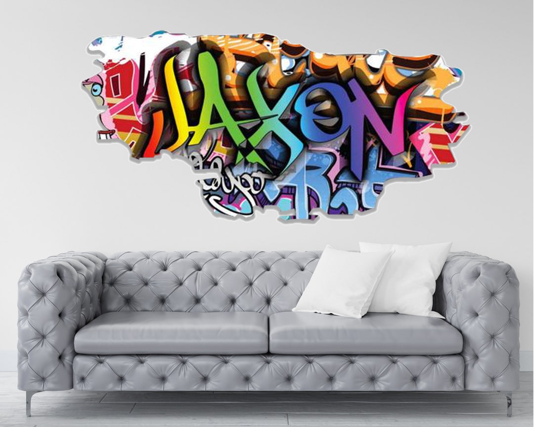 Custom Graffiti Name Wall Decal, Personalized Room Decor, Hip Hop Vinyl ...
