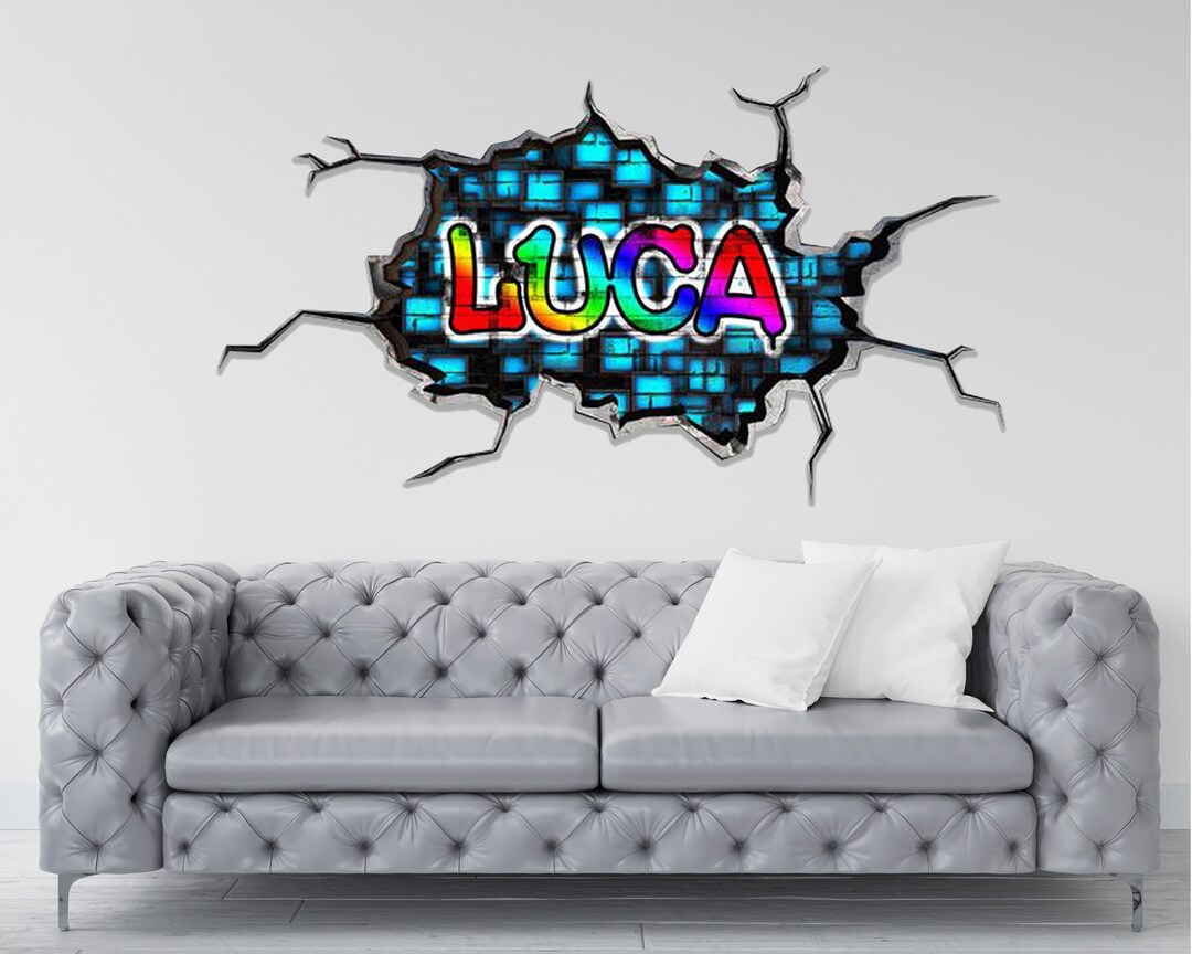 Personalized Graffiti Name Wall Decal: 3D Vinyl Kids Room Decor - Etsy