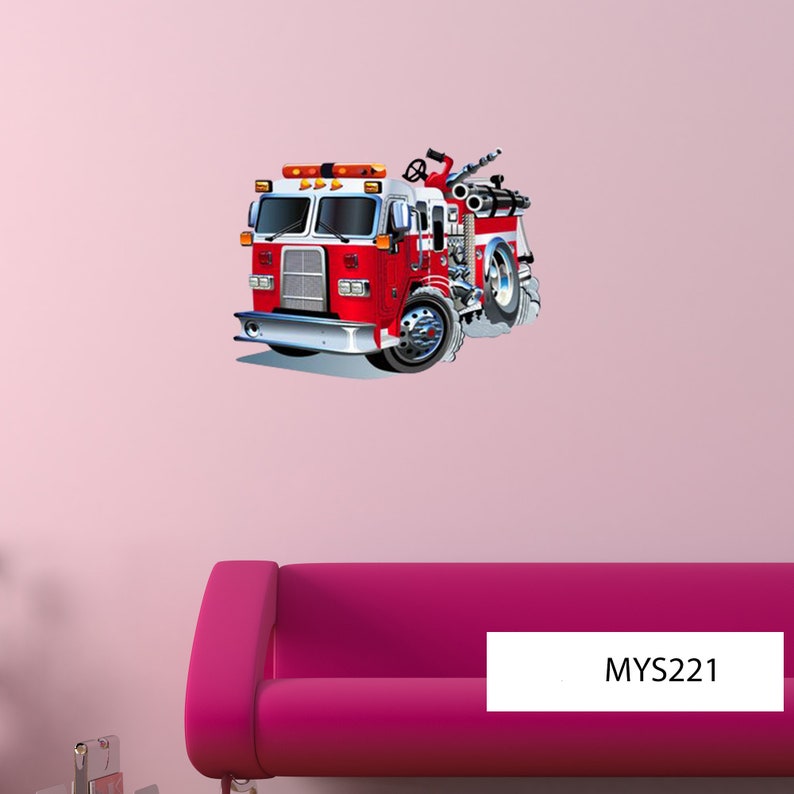 Fire Truck Wall Decal Fire Engine Decal 3D Wall Sticker | Etsy