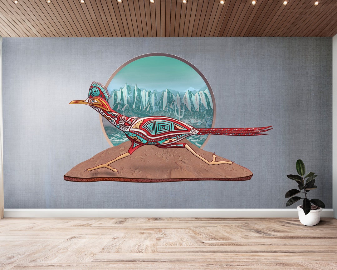 Native American Roadrunner Removable Wall Decal Vinyl Sticker Peel ...