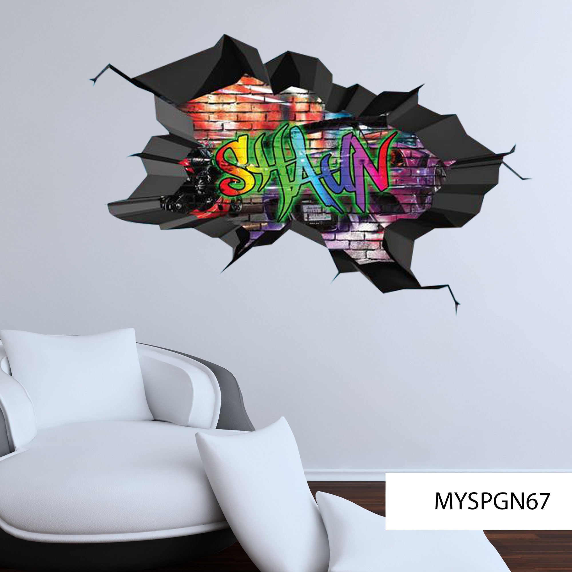 CUSTOM WALL MURAL Graffiti Wall Decal Vinyl Wall Stickers | Etsy