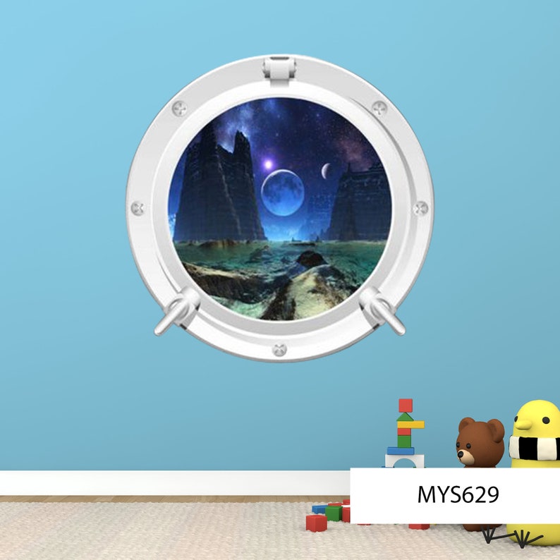 SPACE WALL STICKER Porthole Wall Mural Galaxy Vinyl Sticker - Etsy