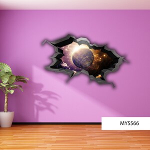 EARTH 3D DECALS, 3d Vinyl Sticker, Science Wall Decal, Stars Space ...
