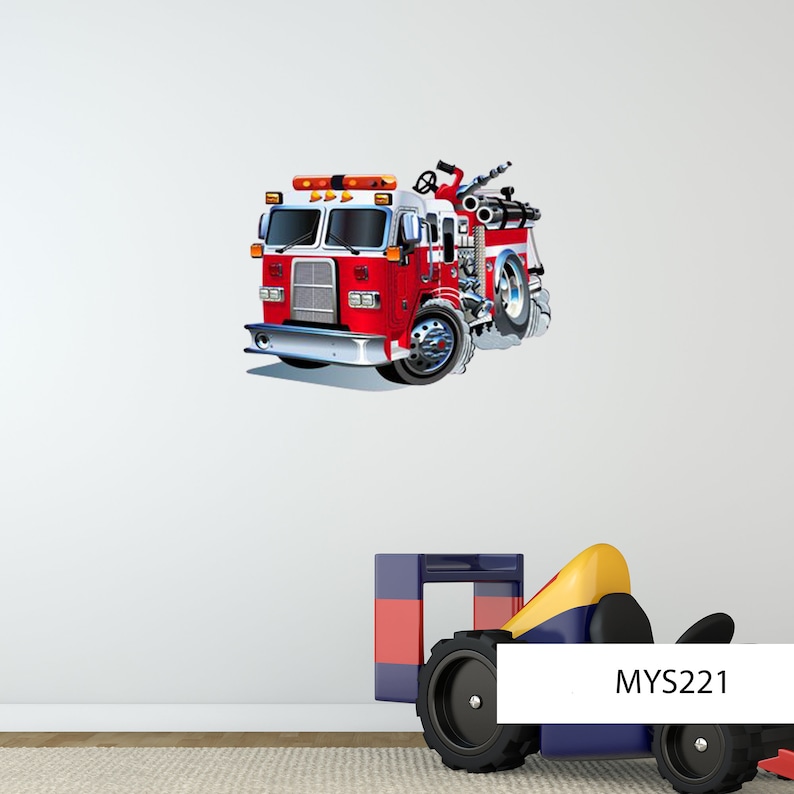 Fire Truck Wall Decal Fire Engine Decal 3D Wall Sticker | Etsy
