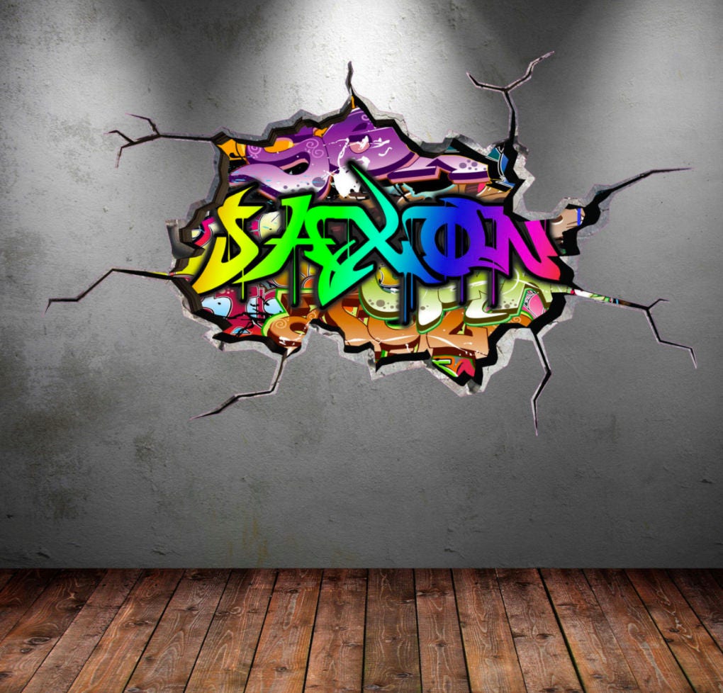 GRAFFITI WALL DECOR Custom Art Decal Personazlied Name Wall | Etsy
