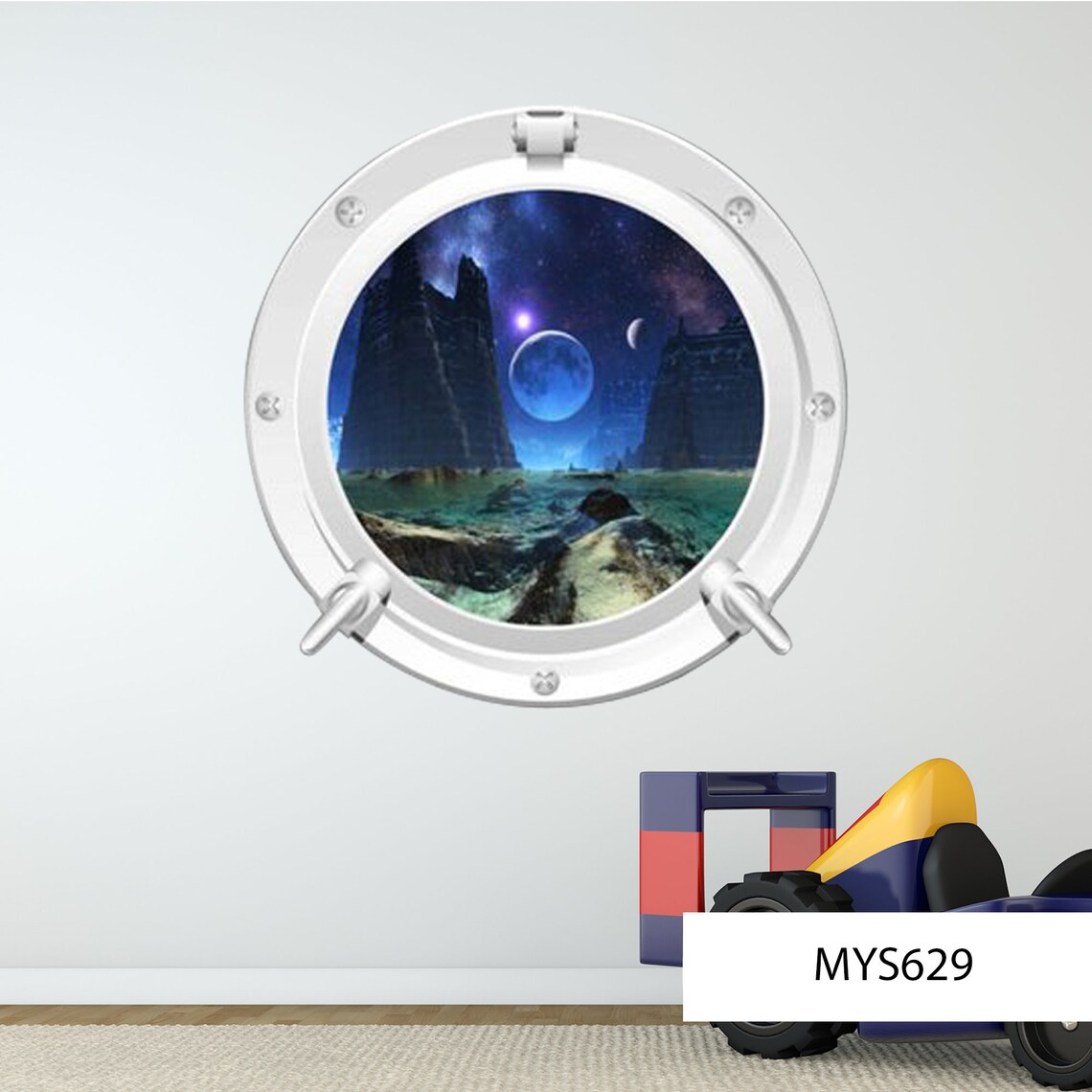 SPACE WALL STICKER Porthole Wall Mural Galaxy Vinyl Sticker | Etsy