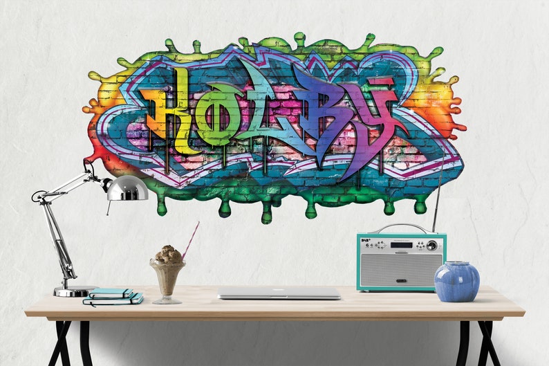 Personalized Graffiti Name Wall Decal: Boys Room Decor - Etsy