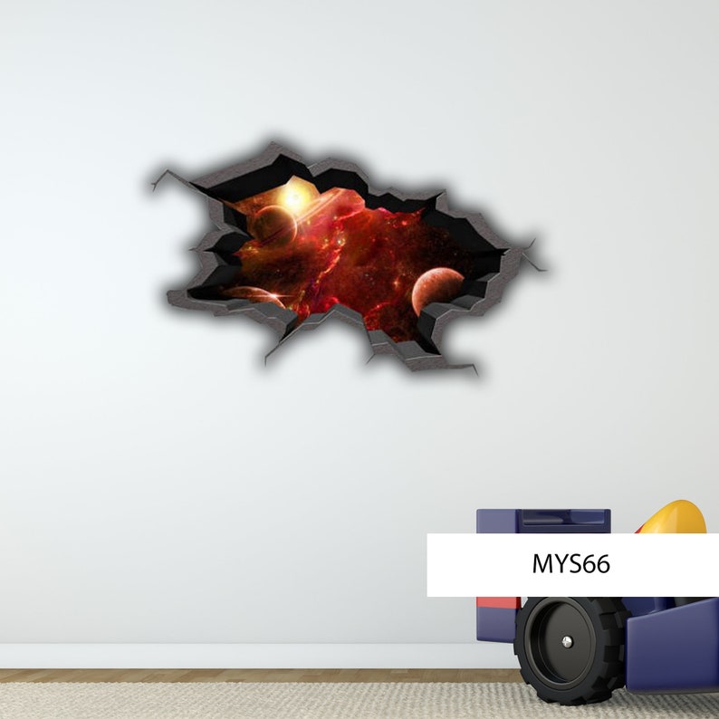 PLANET EARTH STICKER Cracked Wall Decal Wall Sticker Mural | Etsy