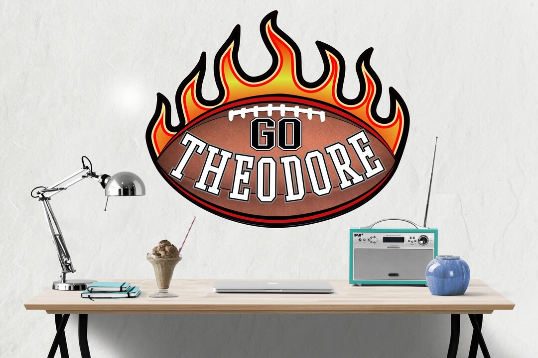Personalized Football Shaped Name Wall Decal: Durable Vinyl Wall Art - Etsy