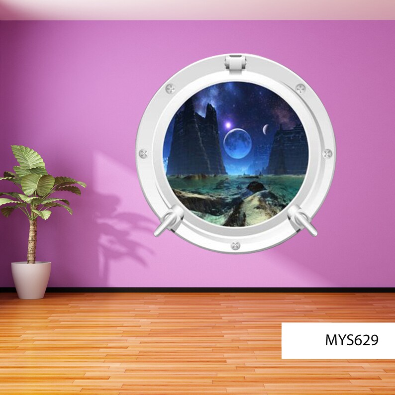 SPACE WALL STICKER Porthole Wall Mural Galaxy Vinyl Sticker - Etsy